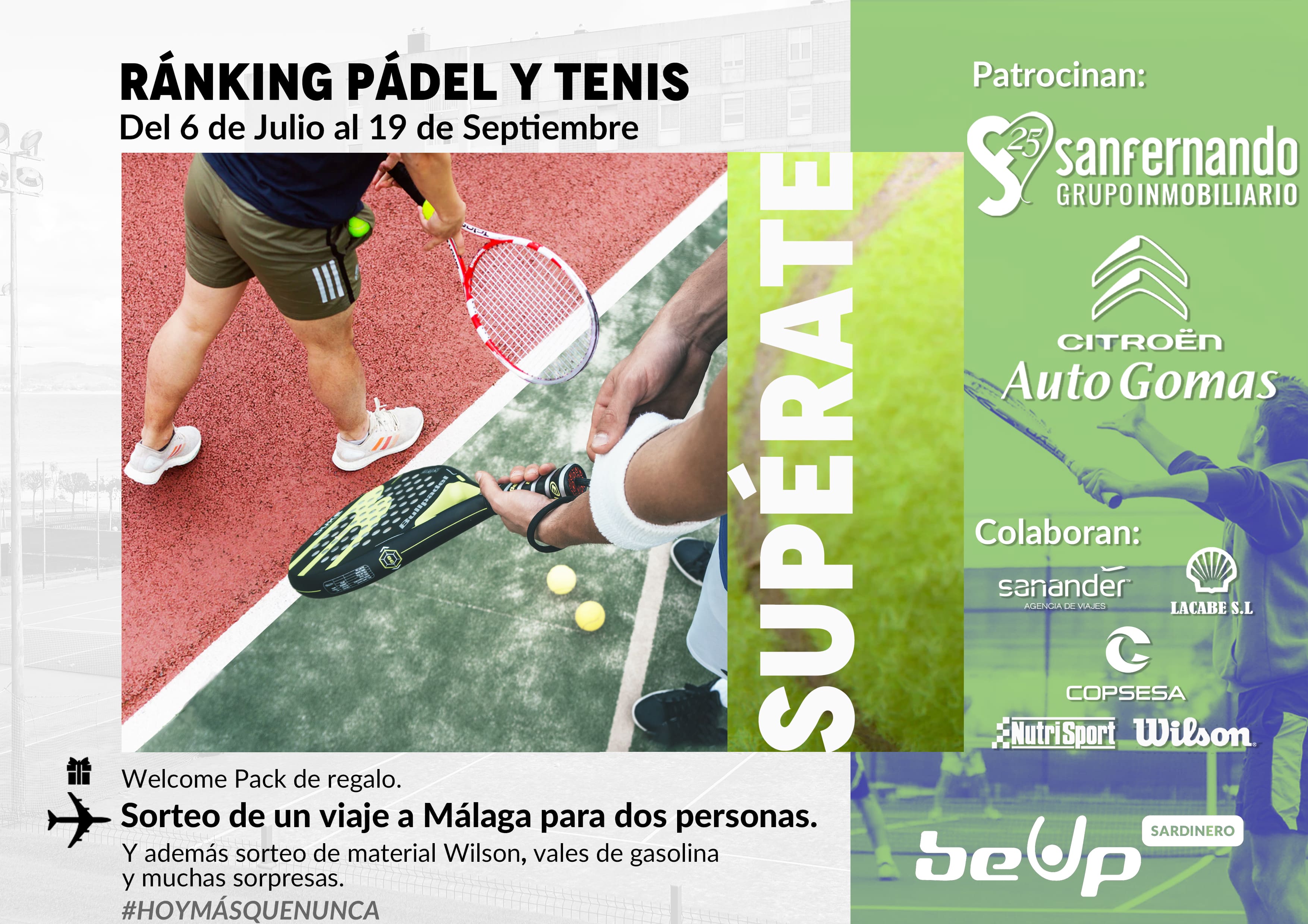 beup ranking de pádel y tenis con sorteo